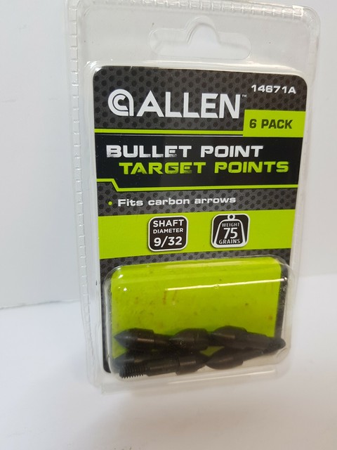 9 Allen Bullet Point Target Points Carbon Arrows 14671A for sale online ...