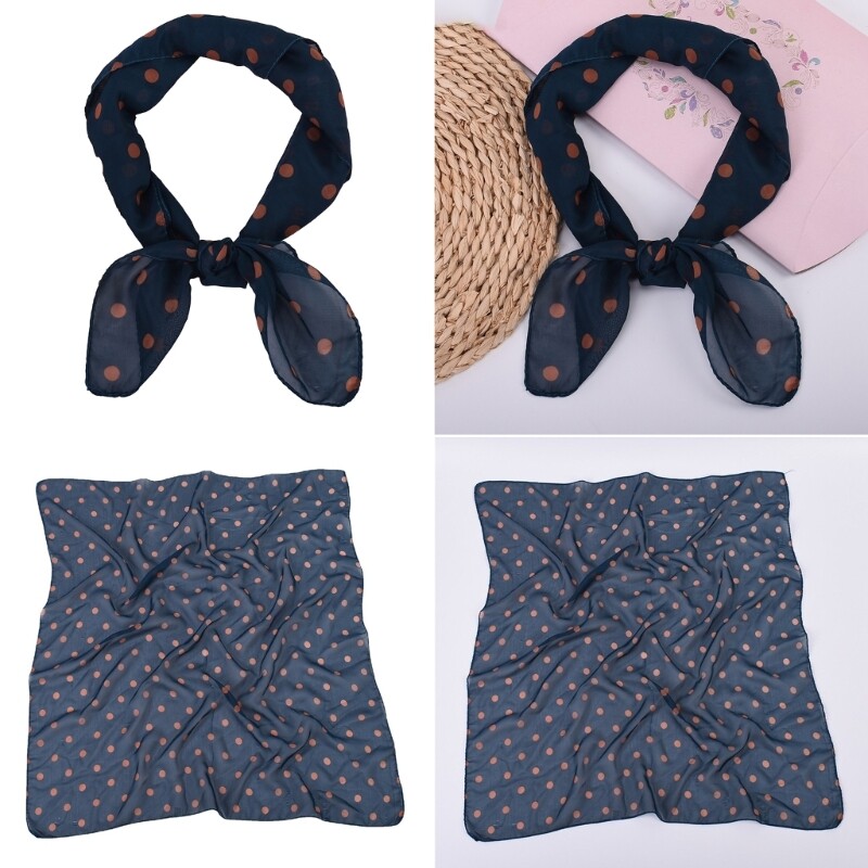 Trendy Dotted Neck Scarf Square Scarves Dot Pattern Neckerchief ...
