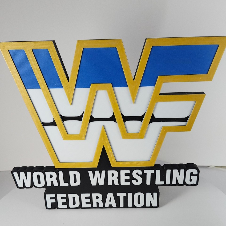 WWF World Wrestling Federation Large 3D printed stand. Large 9" x 8" | eBay