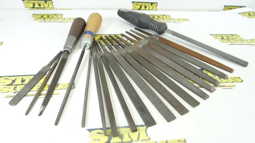LOT OF 18 ASSORTED 3" TO 6" HAND FILES NICHOLSON AM SWISS HELLER ...