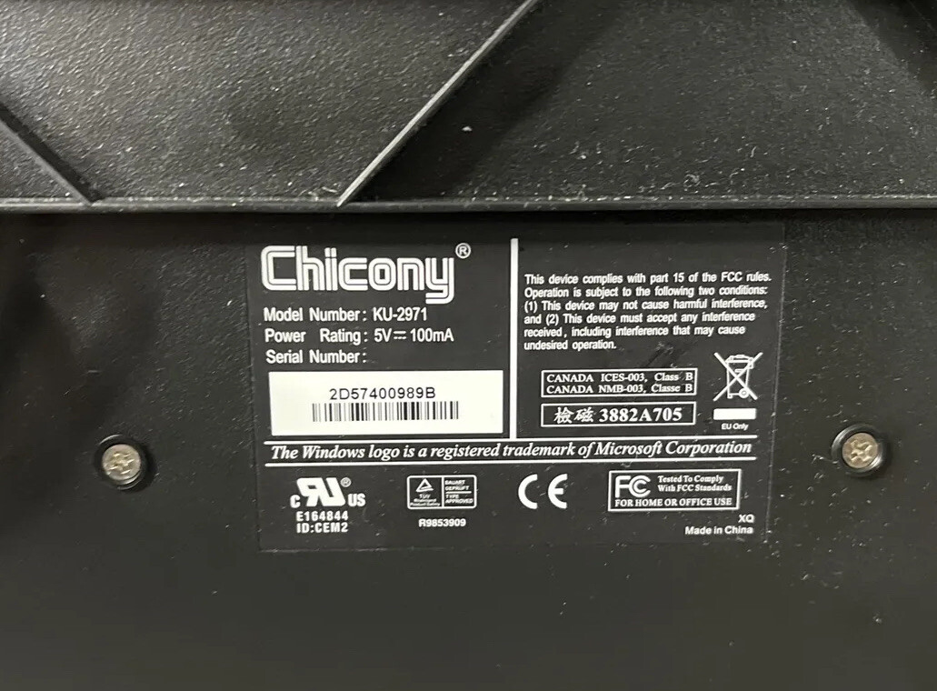 Chicony USB White Keyboard Ku-2971 Works With HP Dell Gateway IBM and ...