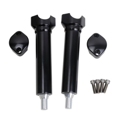 Black 1" Bar 8" Tall Risers Kit For Harley Springer Heritage Softail ...