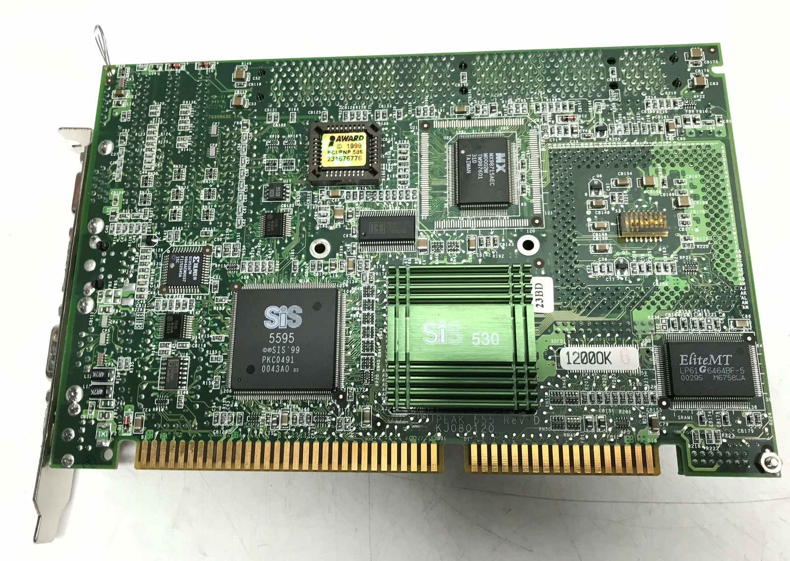 PEAK 555 REV D KJ080120 Motherboard 32MB SDRAM SIS 530 Intel Pentium ...