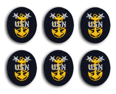 US Navy Master Chief Petty Officer Cap Patch Device Iron On Lot of 6 ...