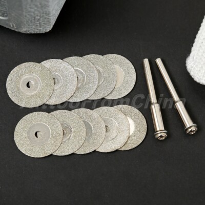 10x 20mm Mini Diamond Tipped Cut Off Disc Wheel for Rotary Tool Stone ...