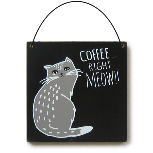 CAT BLOCK HANGING MAGNET PLAQUE SIGN STAND Home Décor Metal Wooden ...