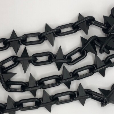 6mm Plastic Spiked chain by the metre black or white | eBay UK