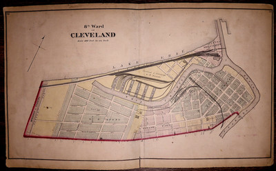 1874 Plat Map ~ 8th Ward Cleveland, Cuyahoga County, Ohio (15x26)-#50 ...
