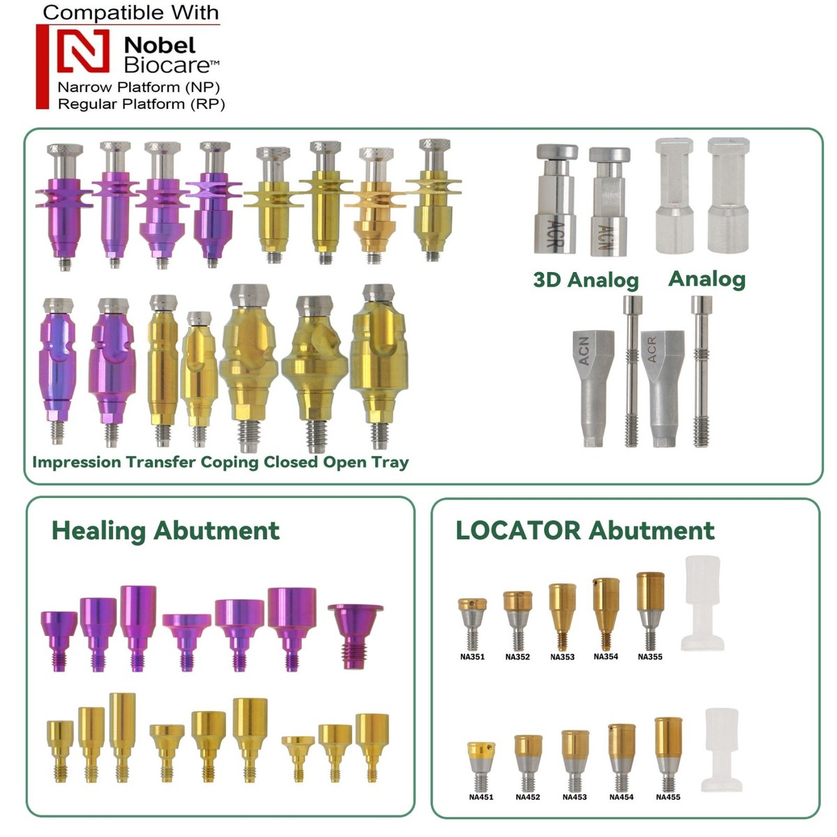 Locator Female Analogs Locator Classic Female Analog 4mm Dental ...