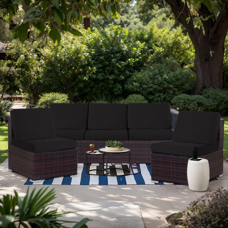 2Pcs Stretch Patio Cushion Covers Outdoor Cushion Cover Replacement ...