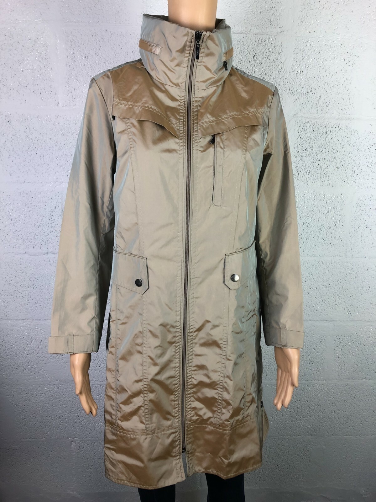 Cole Haan New York Tan Beige Rain Trench Coat Zip Sty… - Gem