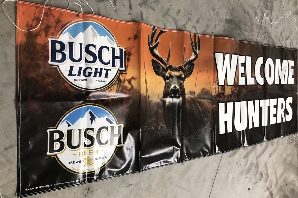 NEW Busch / Busch Lite Hunting - Welcome Hunters 3x8ft Outdoor Banner ...