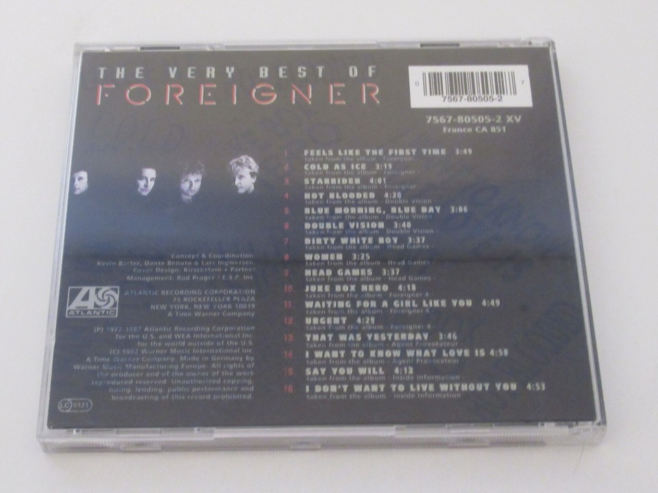 Foreigner – The Very Best Of Foreigner / Atlantic - 7567-80505-2 CD ...