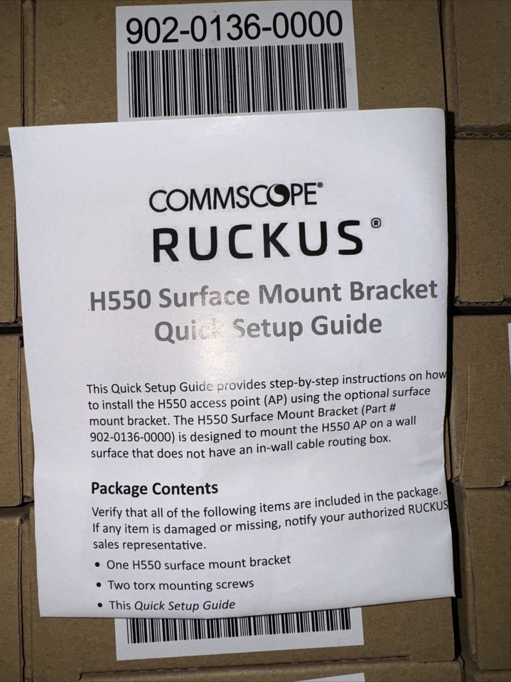 Ruckus (902-0136-0000) Surface Wall Mounting Bracket for H550 Access ...