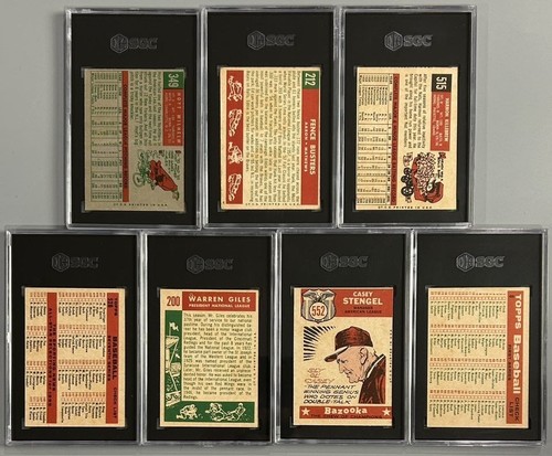 1959 Topps Baseball SGC Graded Card Lot - Stengel, Killebrew, Aaron ...