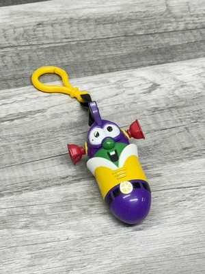 Veggie Tales Talking Larry Boy Clip On Keychain Toy Mattel 2000 WORKS ...