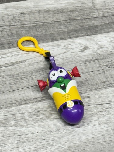 Veggie Tales Talking Larry Boy Clip On Keychain Toy Mattel 2000 WORKS ...