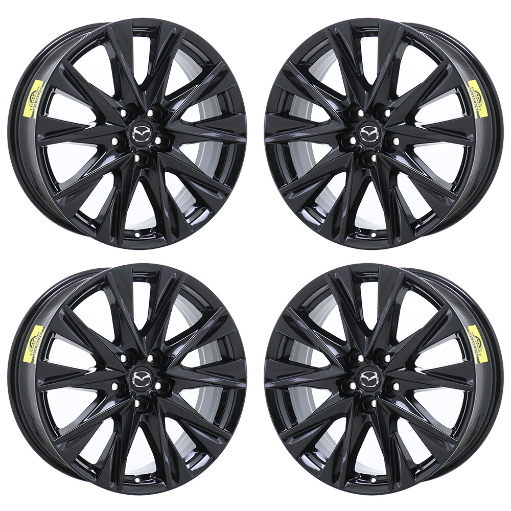 19" MAZDA CX-5 GLOSS BLACK WHEELS RIMS FACTORY OEM 64250 2019-2021 SET ...