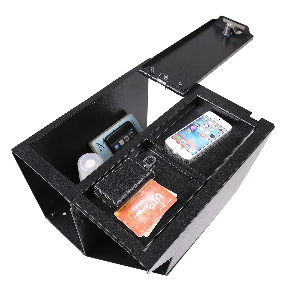 For TOYOTA Tundra 14-2020 2021 Center Console Safe GUN Storage Lock Box ...