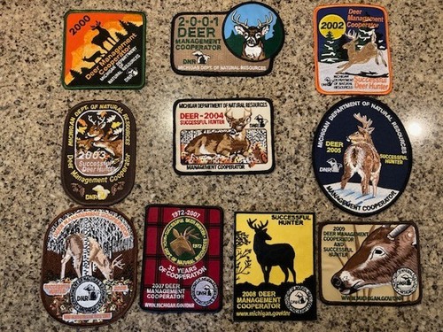 2000 TO 2009 MICHIGAN DNR SUCCESSFUL DEER HUNTER PATCHES, NEVER BEEN ...