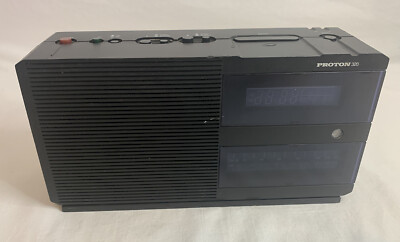 Vintage Proton 320 AM/FM Dual Alarm Clock Radio Black w/Bass & Treble ...