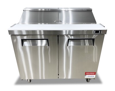 Sandwich Prep Unit 48" Table Salad Refrigerator Prep Top 2 Door 12 Pan ...
