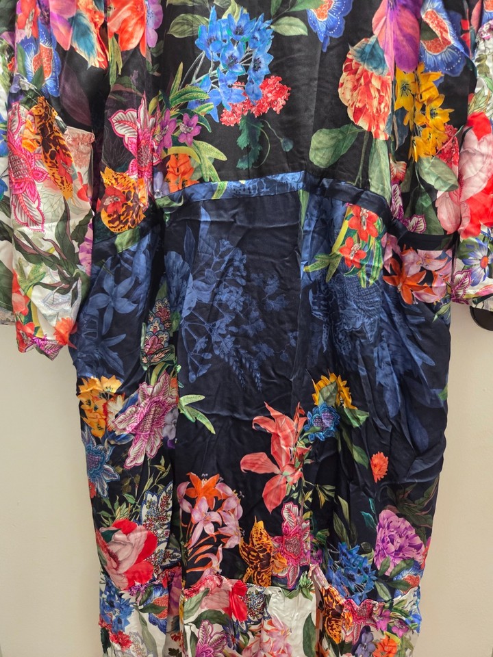 Johnny Was California Floral Jungle Mix Tiered Long Sleeve Dress Cover ...