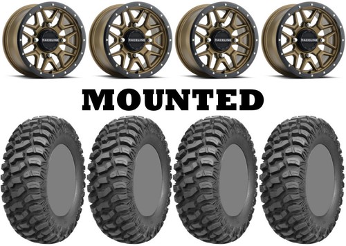 Kit 4 AMS M1 Evil Tires 27x9-14 on Raceline Krank Bronze Wheels IRS | eBay