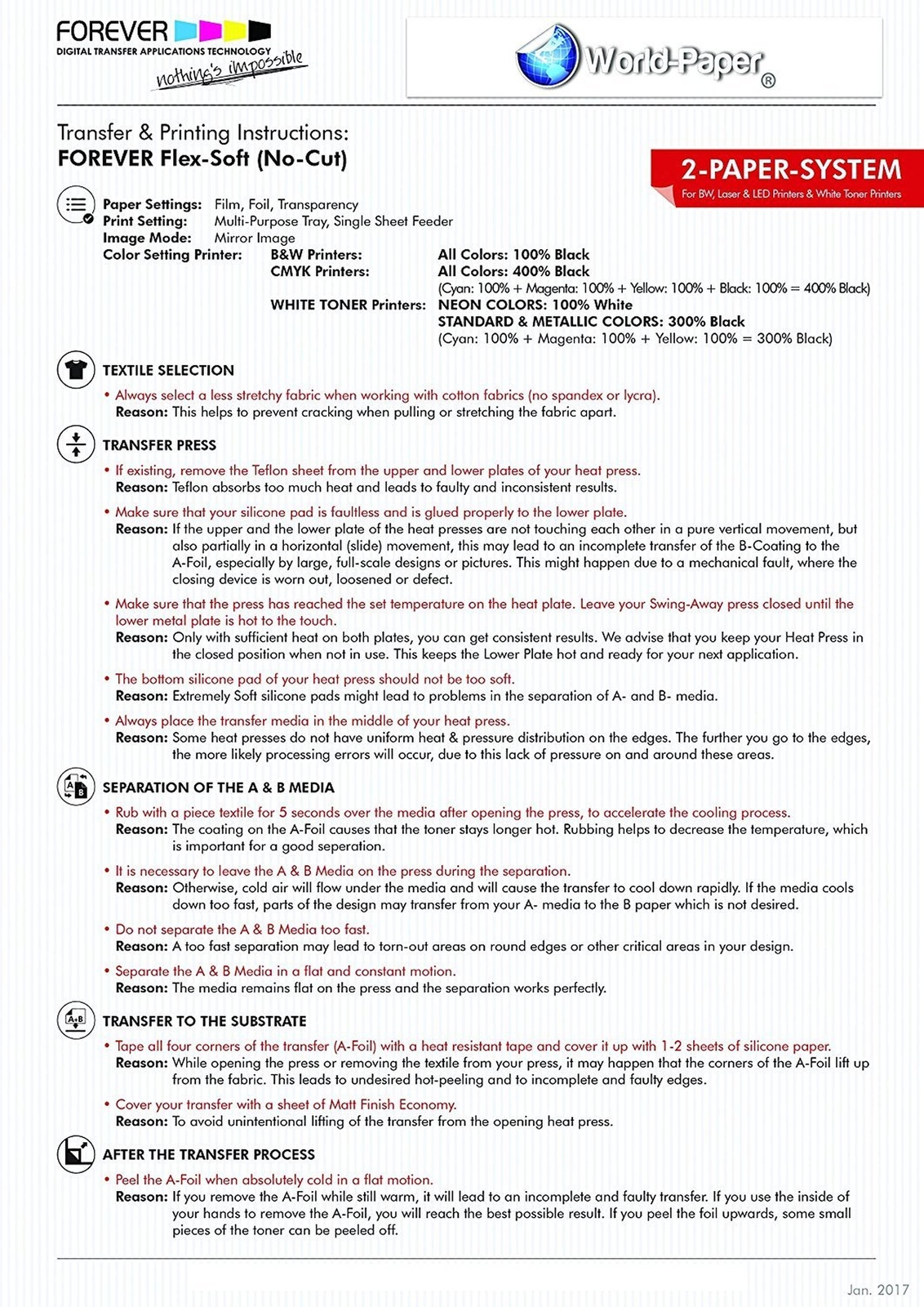 Laser Heat Transfer Paper Forever Flex-Soft (NO Cutting - NO Weeding) 20 Shee... | eBay