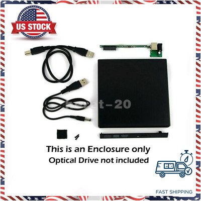 USB 2.0 Slim External Caddy Case Enclosure for 12.7mm SATA CD DVD ...