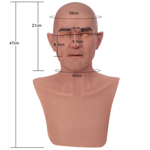 Realistic Soft Silicone Man Mask Full Face Head Mask Props Cosplay ...