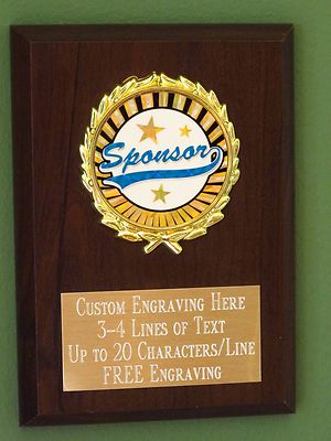 Sponsor Recognition Award Plaque 4x6 Trophy FREE engraving | eBay