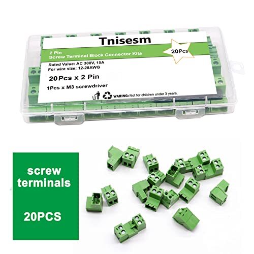 16Pcs 2 Pin Screw Terminal Block Connector 5.08mm Pitch Pluggable with ...