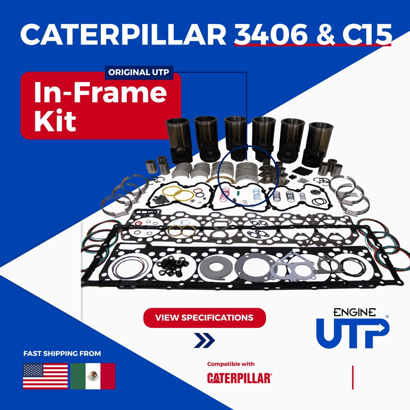 Caterpillar 3406E 1807352 Inframe kit In frame kit rebuild kit | eBay