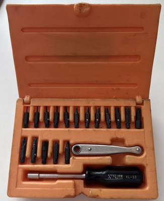 XCELITE XL-70 MIDGET RATCHET OFFSET SCREWDRIVER SET 19 PIECES WITH CASE ...
