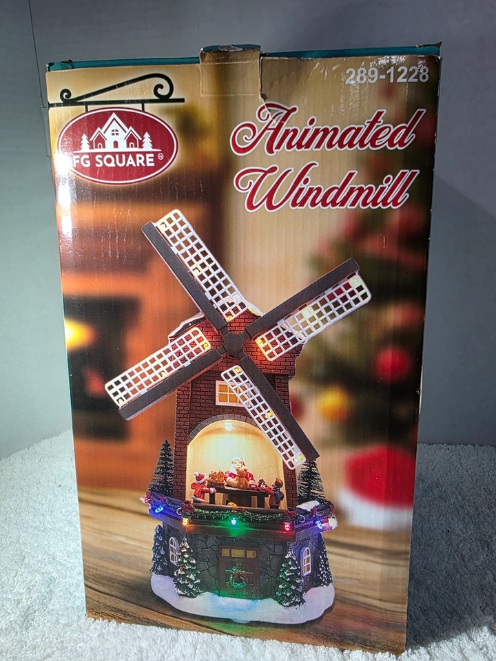 FG Square Animated Windmill With Music And LED Lights #289-1228 | eBay
