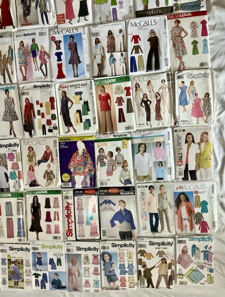 Lot of 100 Assorted Uncut Sewing Patterns McCall's Simplicity Butterick ...