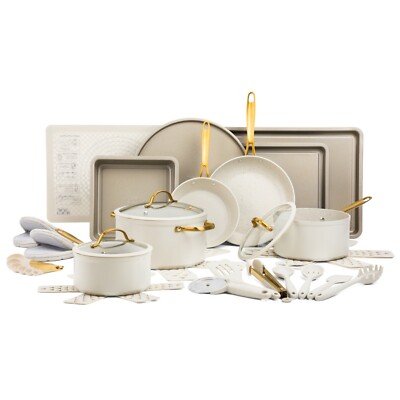 Thyme & Table 32 Piece Cookware Bakeware Non-Stick Set Sand Pots and ...