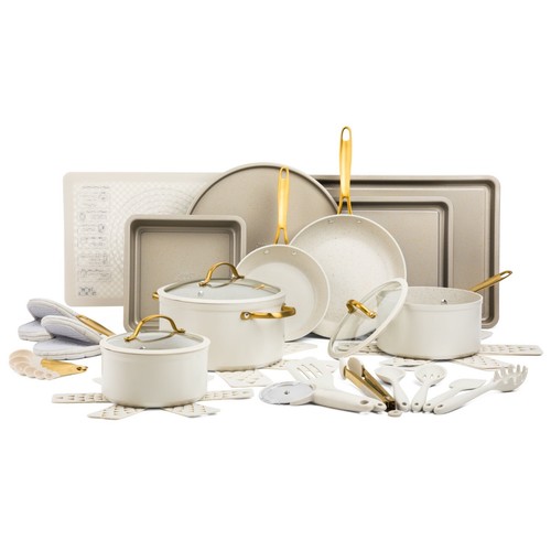 Thyme & Table 32 Piece Cookware Bakeware Non-Stick Set Sand Pots and ...