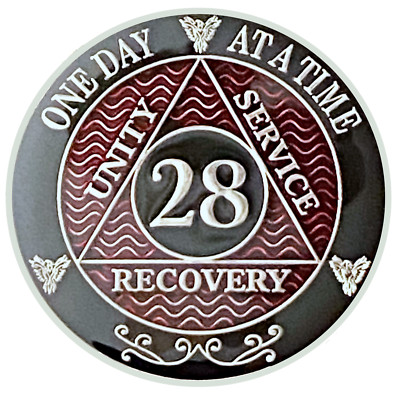 AA 28 Year Coin, Silver Color Plated Medallion, Alcoholics Anonymous ...