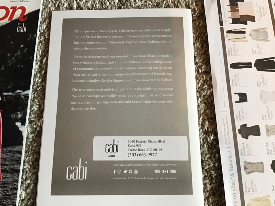 CAbi Fall 2024 Spring 2024 2023 Fall 2023 2022 2020 Look Book Catalog ...