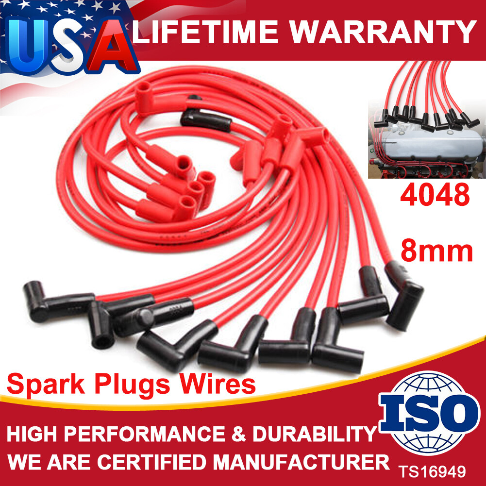 4048 8mm Spark Plug Wires HEI Under Header Sets For SBC Small Block ...
