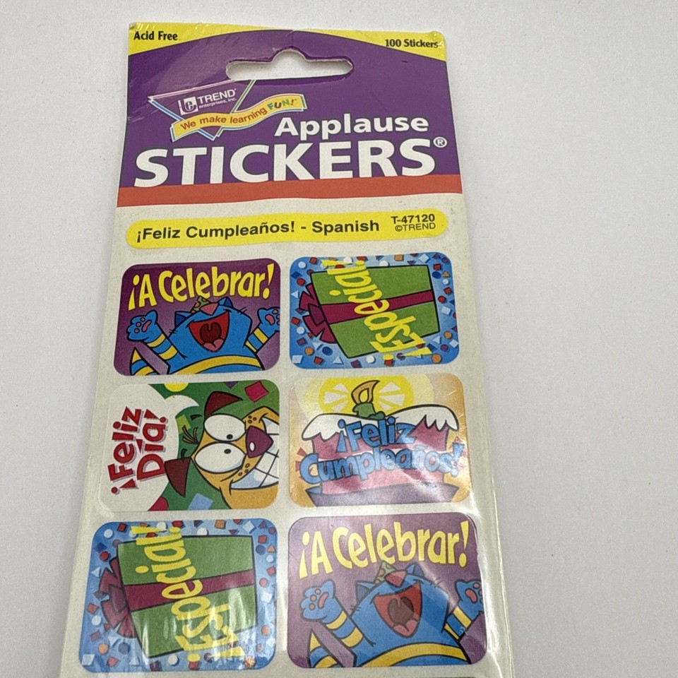 Vintage Applause Motivational Stickers Spanish From 1999 | eBay