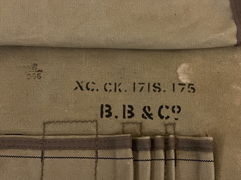 WW2 Era BRITSH Army Issue Wash Kit Roll Bag Pouch With Original Draw ...
