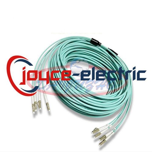 50m Fiber Optic Jumper Patch Cord LC-LC MM 4 Strand Armored 10G OM3 ...