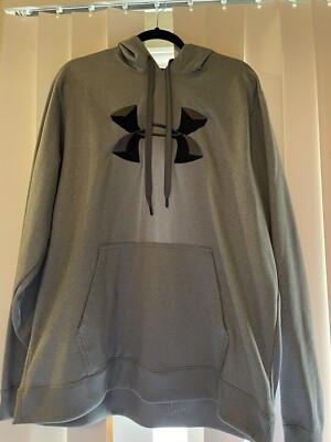 Under Armour POLYESTER Hoodie Pullover Mens XL Gray 1357086 014 Long ...