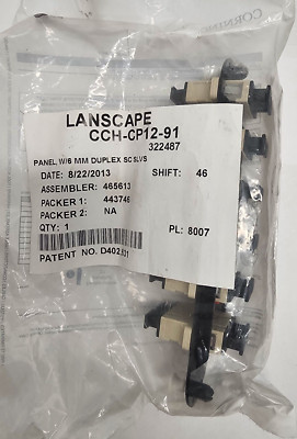 Corning/LANscape Solutions CCH-CP12-91 Panel, W/6 MM Duplex SC SLVS | eBay
