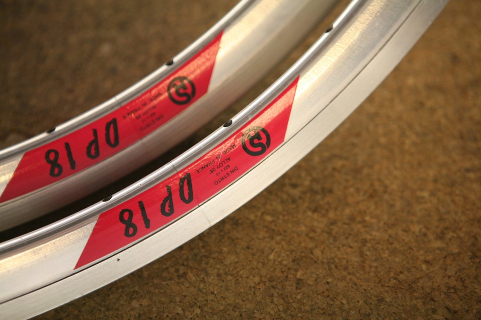 Vintage NOS NEW set (2) Rigida DP18 silver clincher rims rimset velgen ...