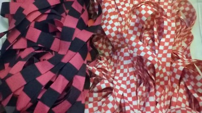 Funky Shoe lace laces boot trainers pink red white black squares NEW ...