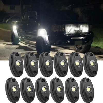 12 Pods White LED Rock Underbody Glow Wheel Lights For GMC Sierra 1500 ...